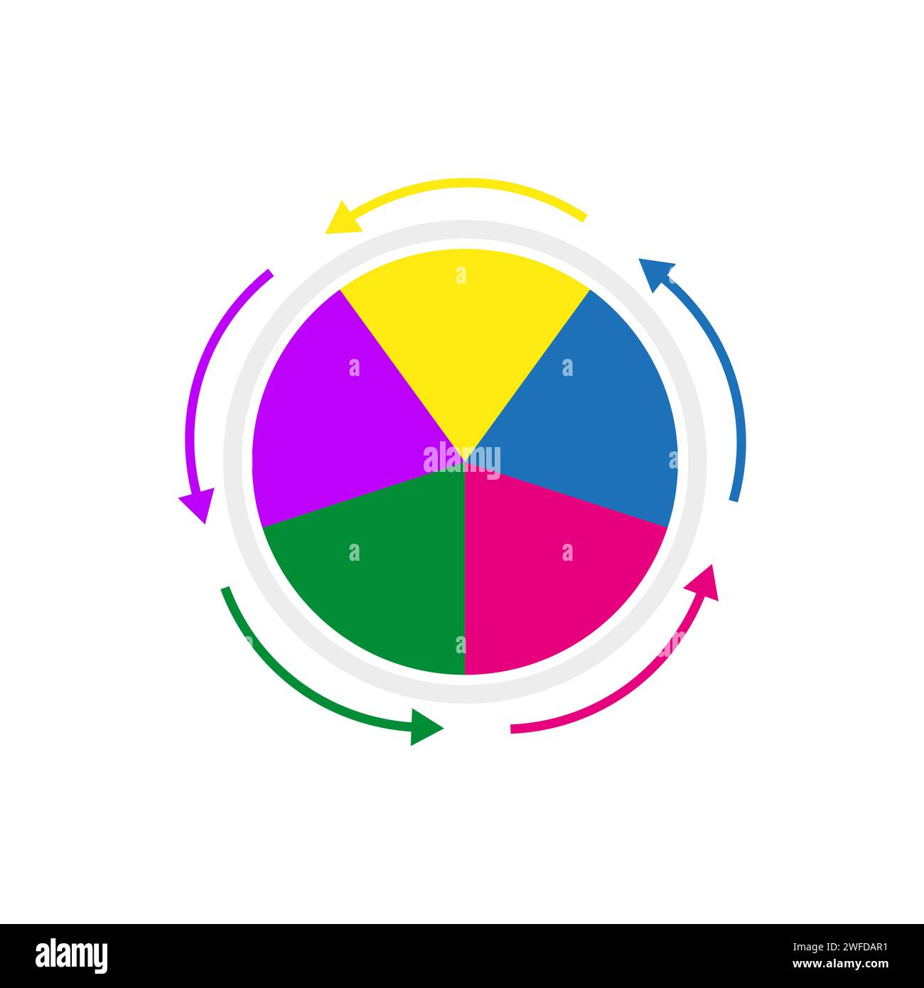 Circular Chart Element Pie Chart With Arrows Around It Vector Illustration Stock Image Eps