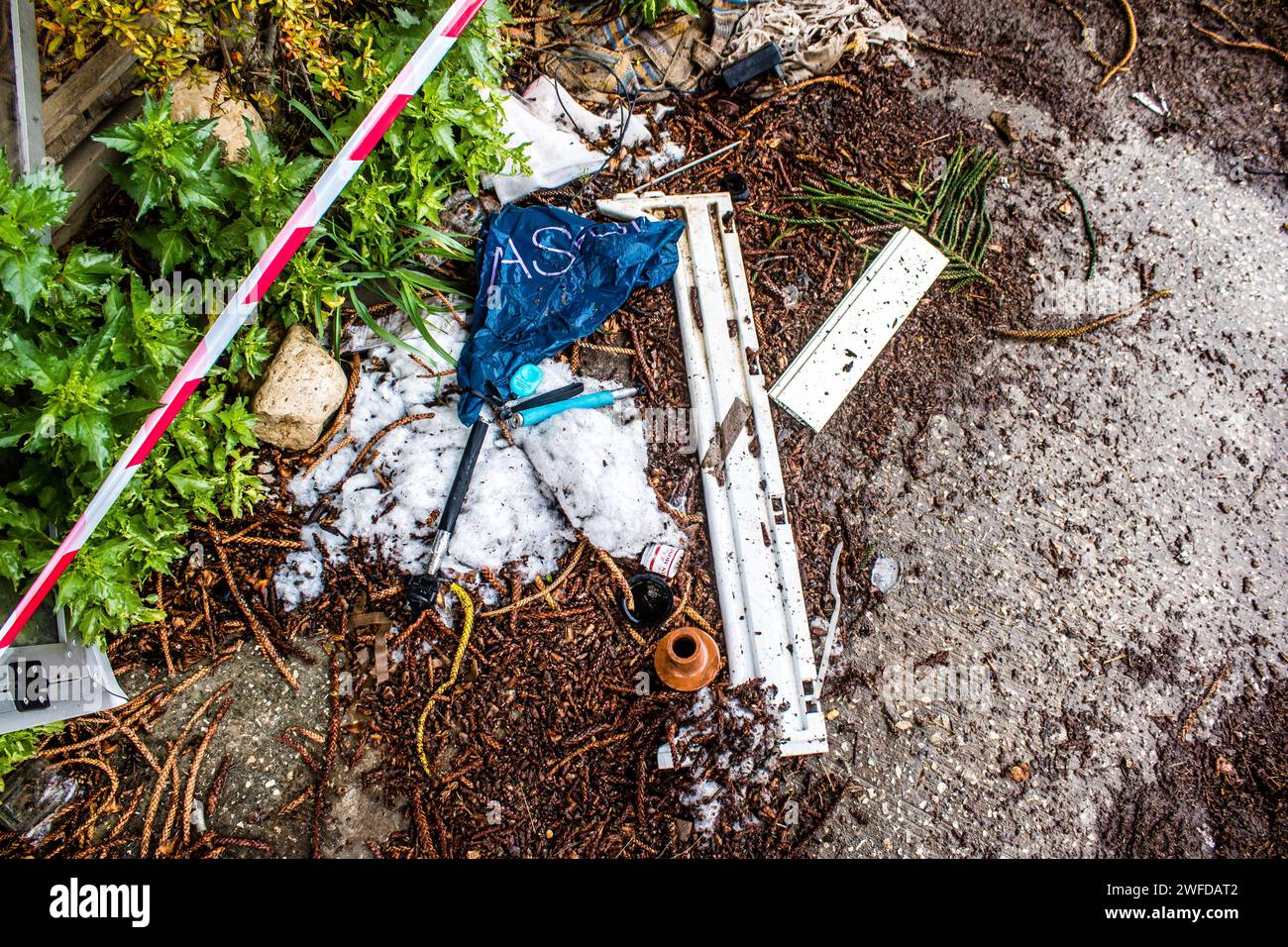 Kfar Aza kibbutz, Israël - January 29, 2024 Aftermath of the attack on ...