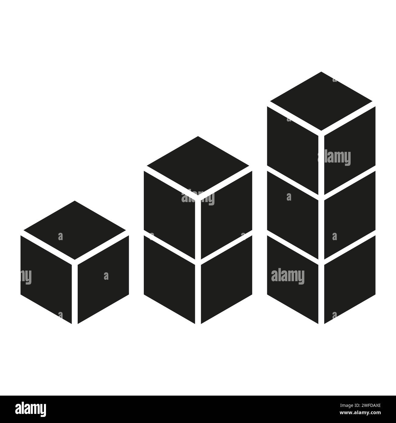 3D cube, square icon, symbol and logo. Vector illustration. EPS 10 ...