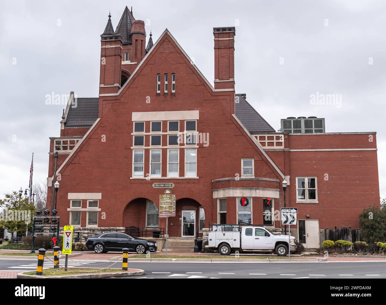 A side view of the Old Courthouse building in town square, now the ...