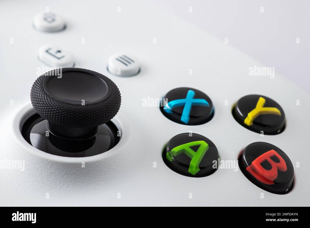 Dnipro, Ukraine, 01 september 2023: White next gen controller on white ...