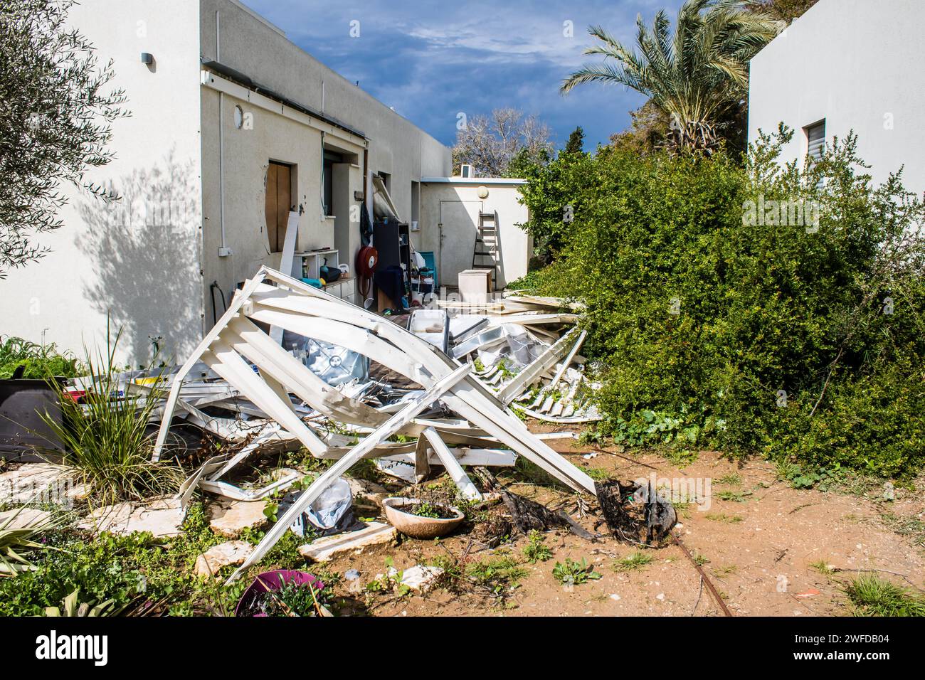 Kfar Aza kibbutz, Israël - January 29, 2024 Aftermath of the attack on ...
