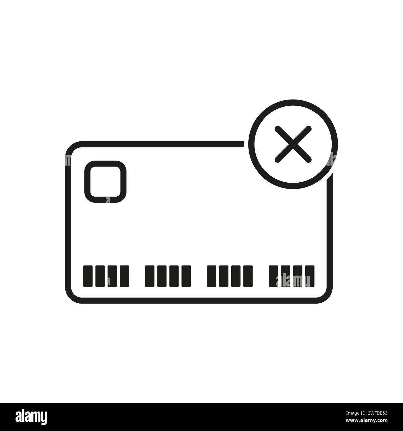 block payment card icon, close account bank, ban credit money, bill ...