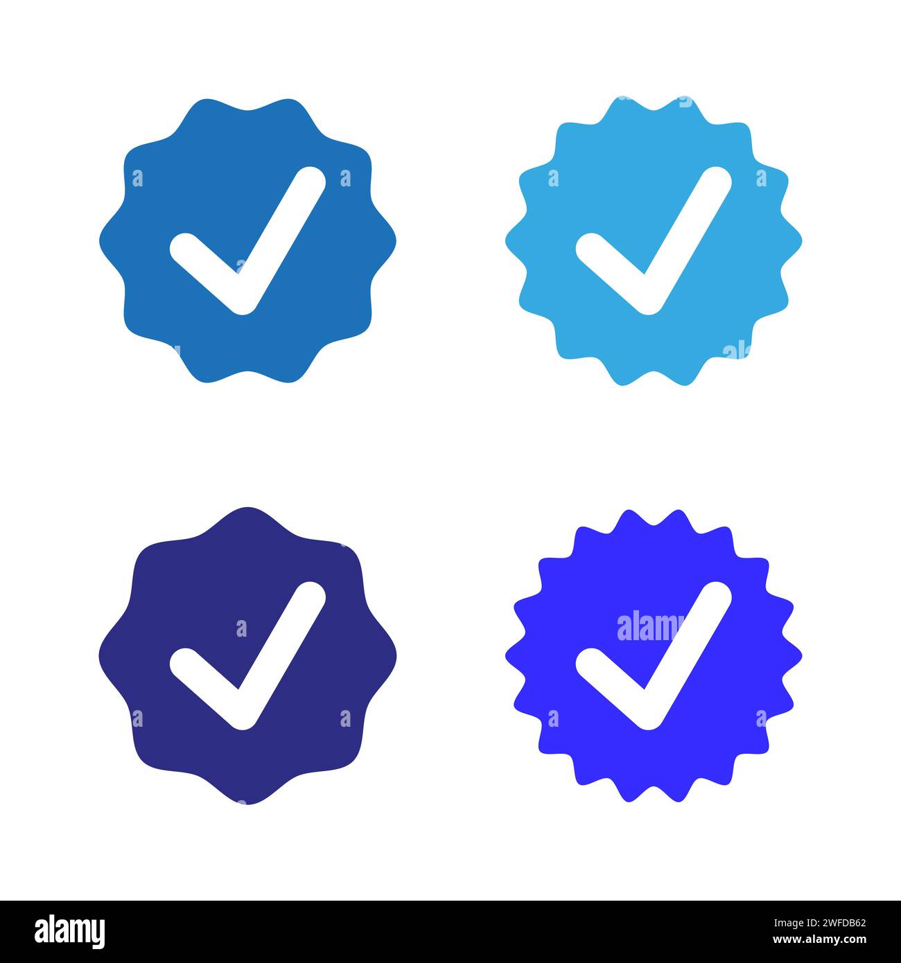 Blue check mark. Social network quality mark Tweet. Vector illustration ...
