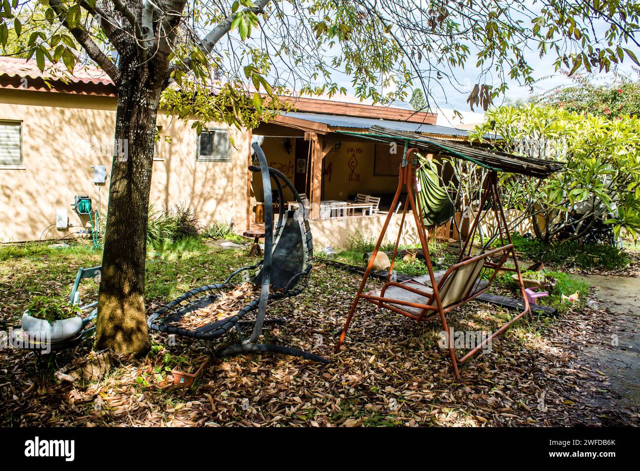 Kfar Aza kibbutz, Israël - January 29, 2024 Aftermath of the attack on ...