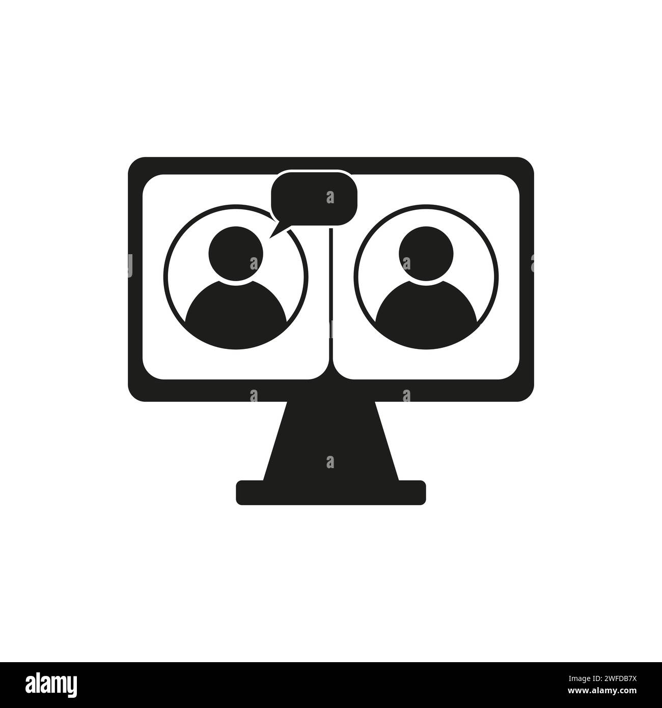 Video call vector line hi-res stock photography and images - Alamy