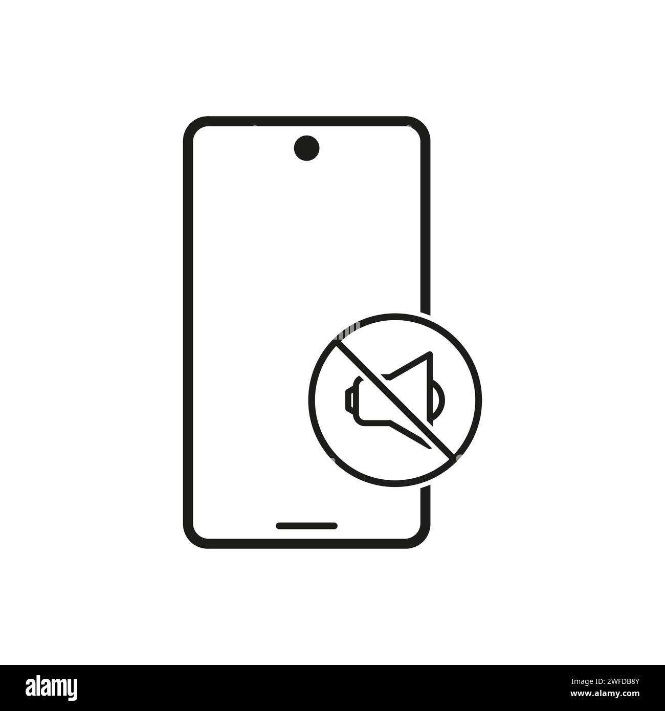 silent phone icon, turn mobile quiet, silence or sound switch. Vector ...