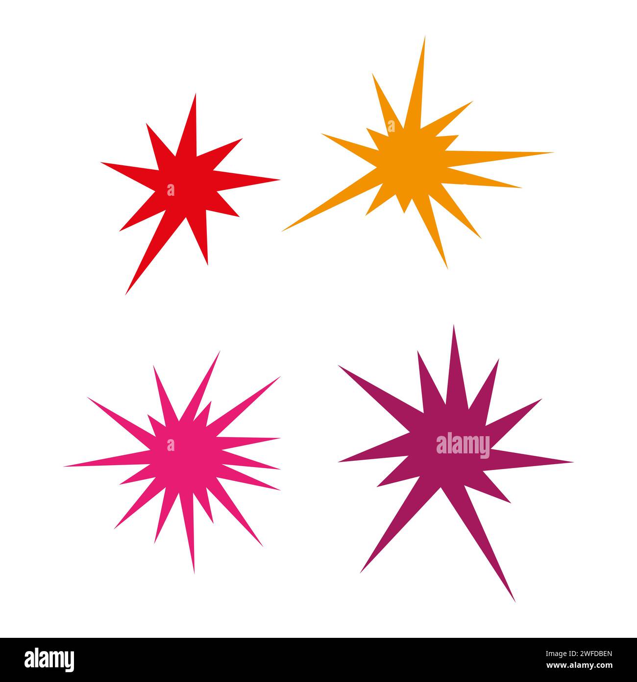 Abstract spiky shape set. Vector illustration. stock image. EPS 10 ...
