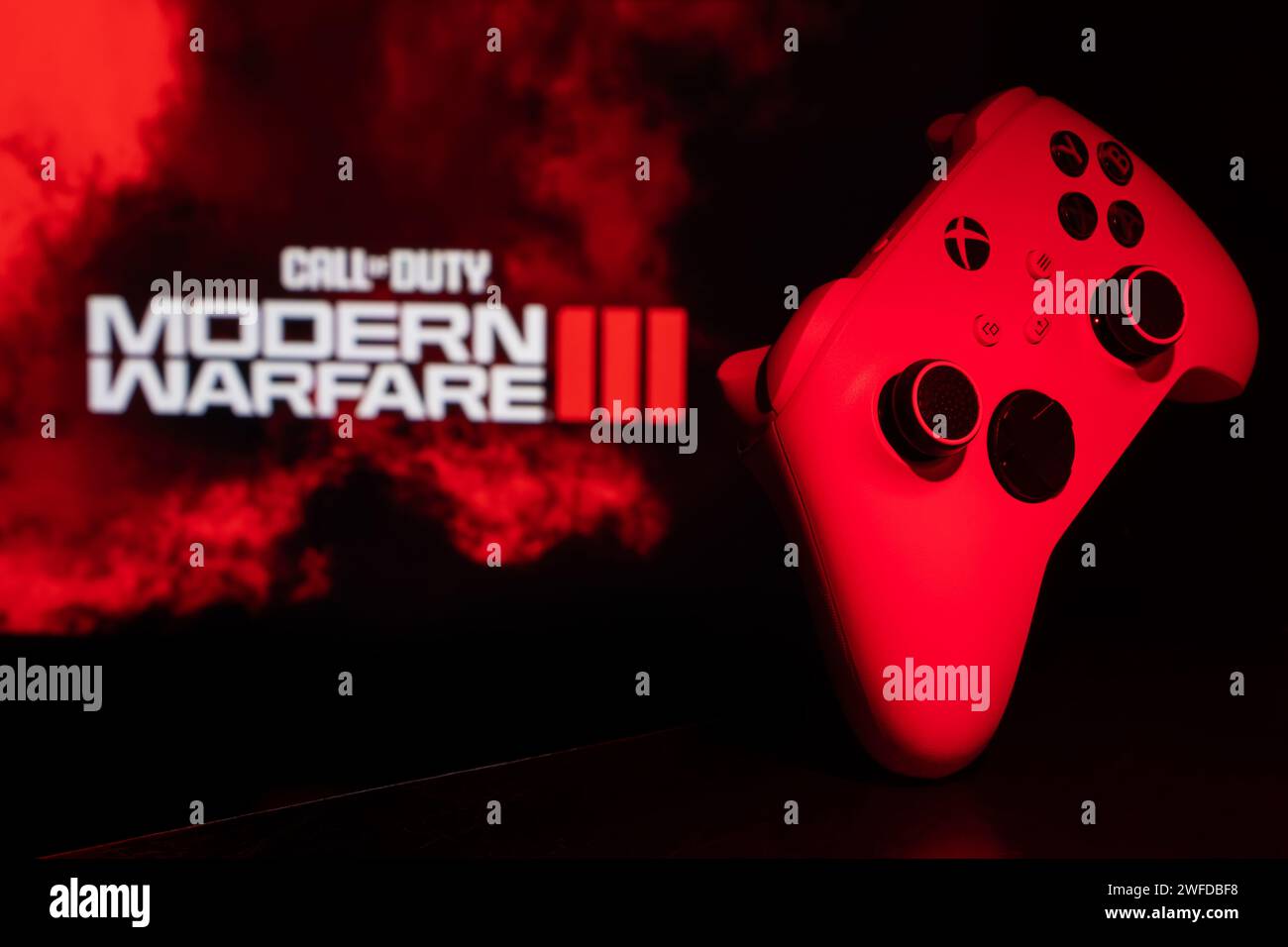 Dnipro, Ukraine, 28 september 2023: Xbox Series S controller with Call ...