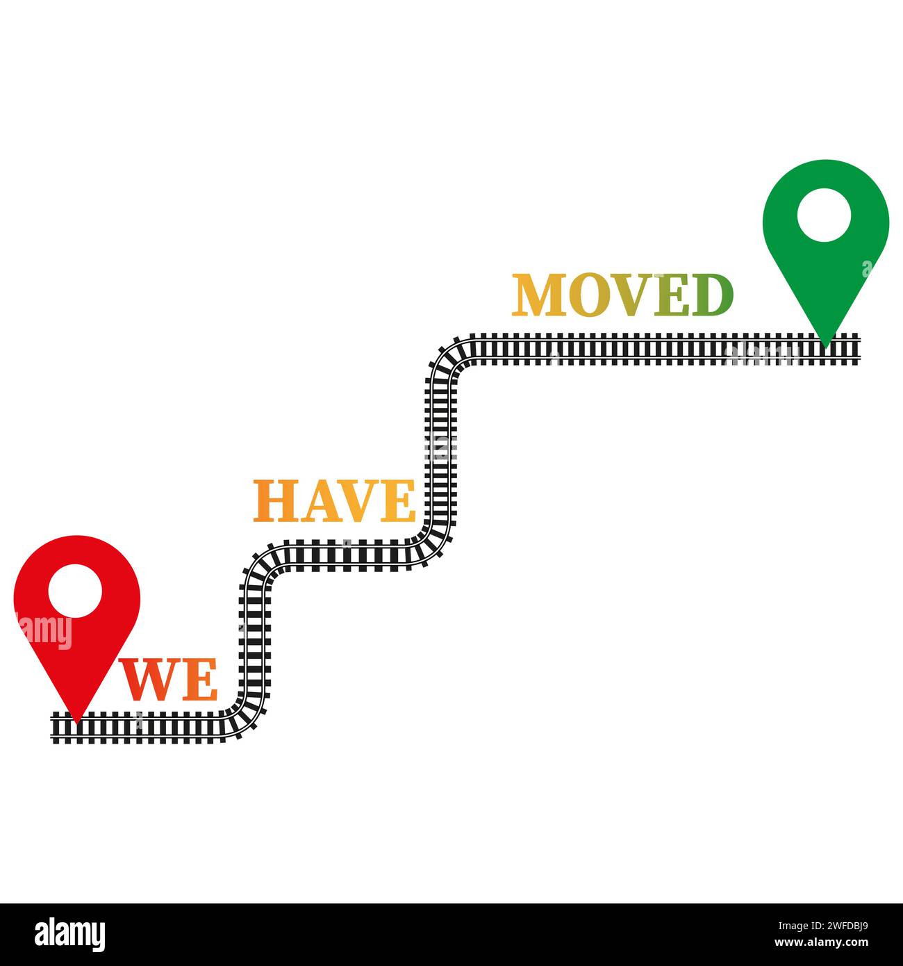 We have moved. Progress infographic. Growth ladder. Vector illustration ...