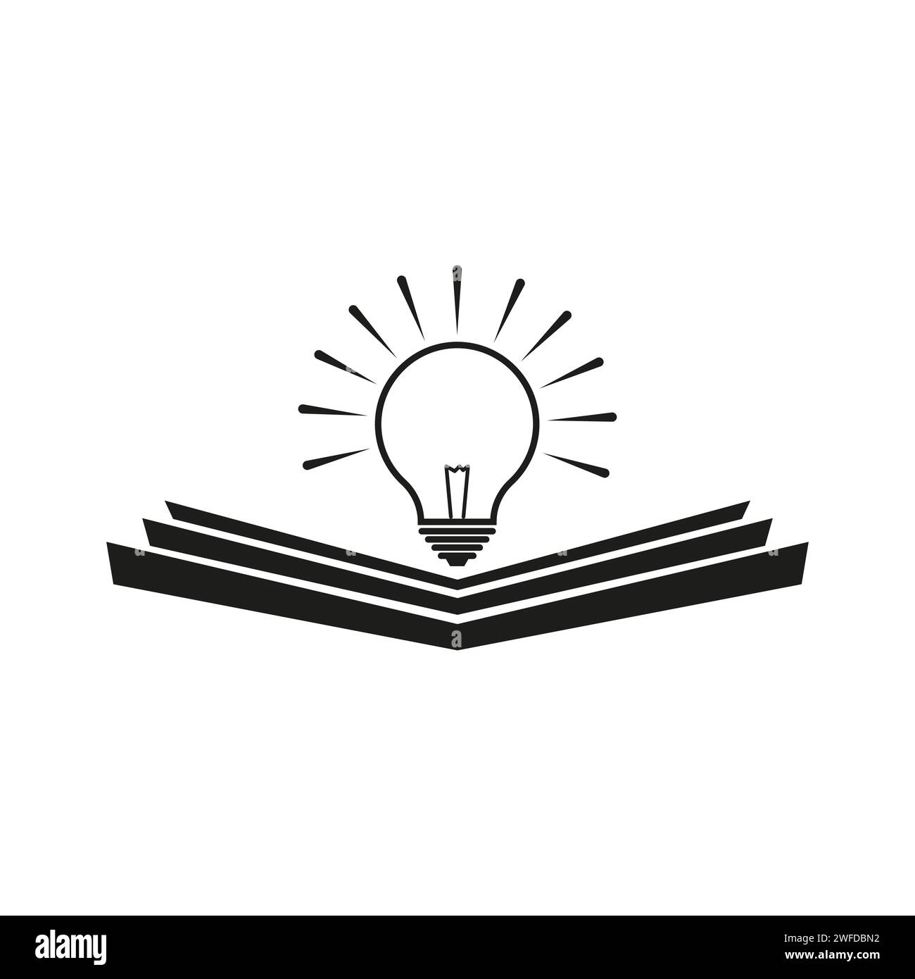open book with lightbulb, understanding wisdom in study, concept new knowledge, creative idea ...