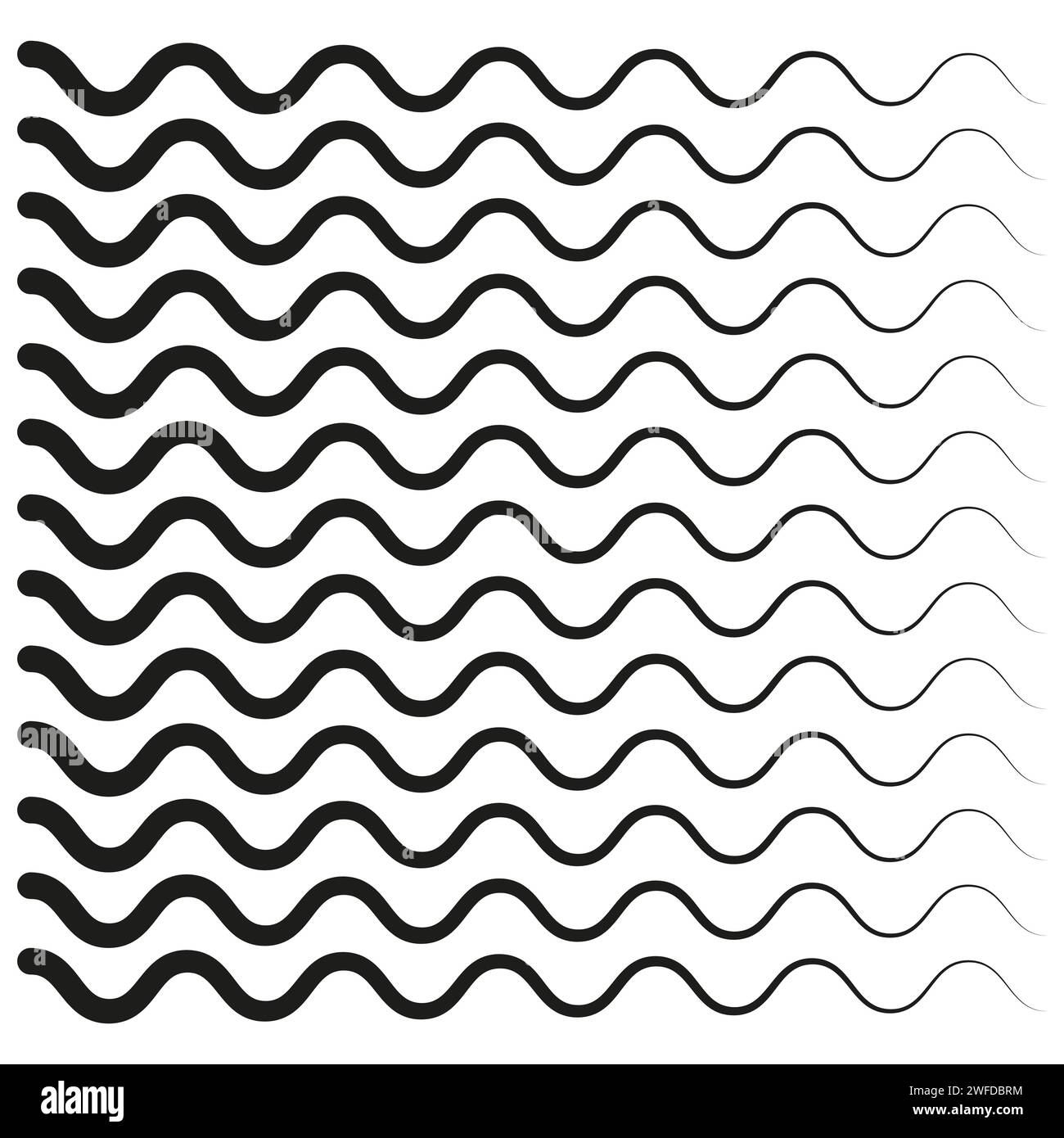 Black wavy lines background. Geometric simple print. Vector ...