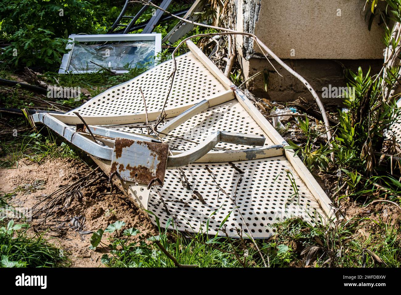 Kfar Aza kibbutz, Israël - January 29, 2024 Aftermath of the attack on ...