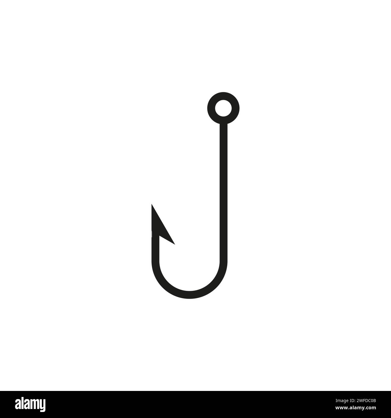 Fishing hook, great design for any purposes. Vector illustration. EPS ...