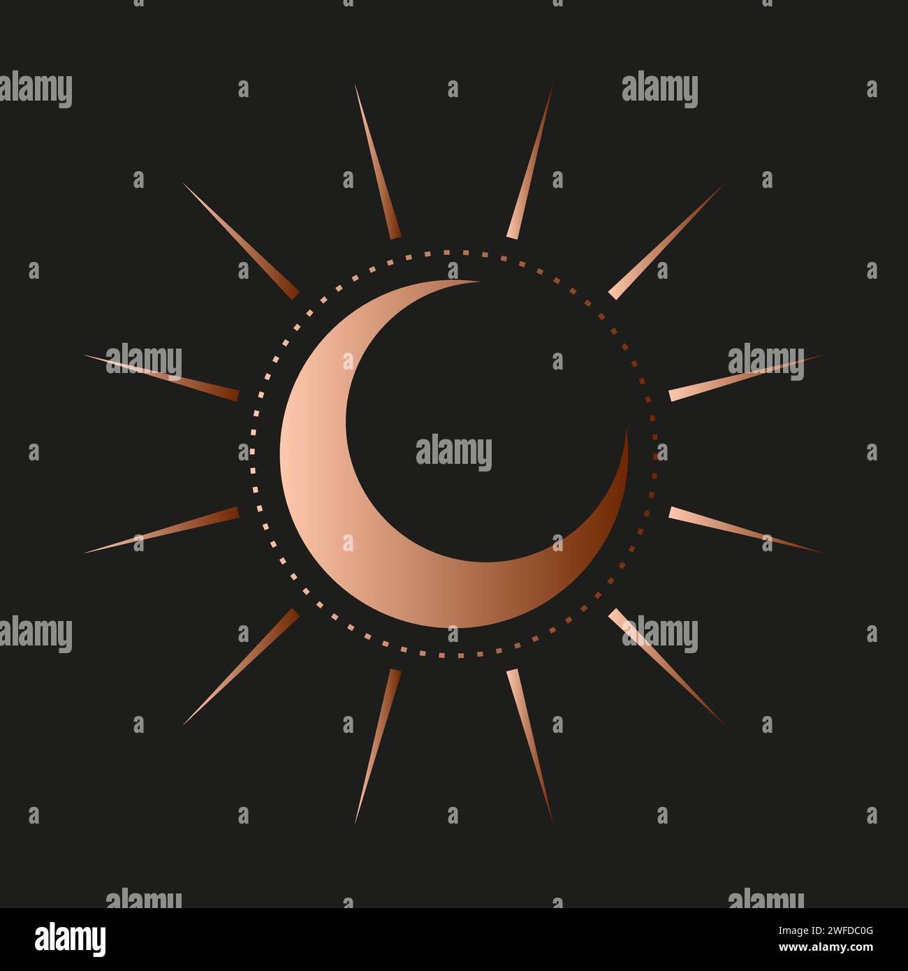 Sun and moon logo. Astronomical icon. Vector illustration. EPS 10 Stock ...
