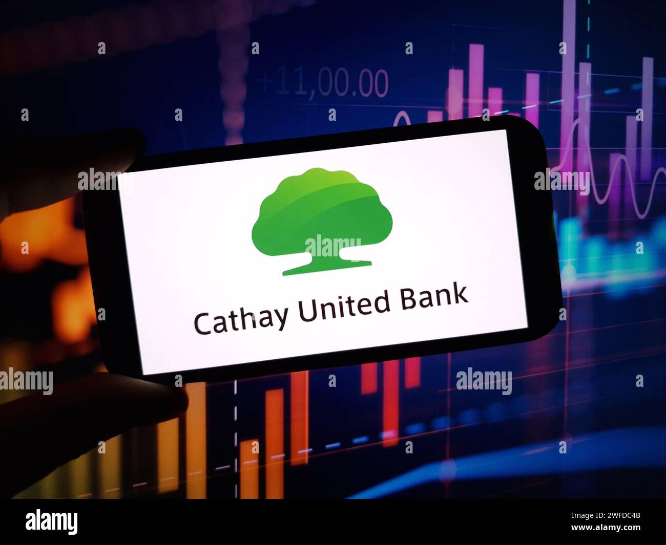 Konskie, Poland - January 27, 2024: Cathay United Bank company logo ...