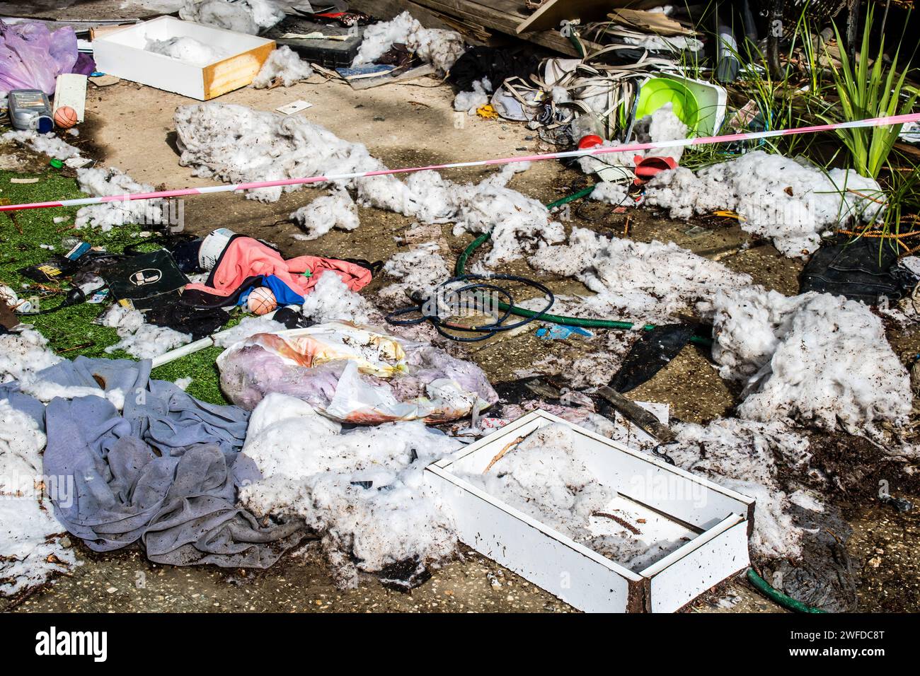 Kfar Aza kibbutz, Israël - January 29, 2024 Aftermath of the attack on ...