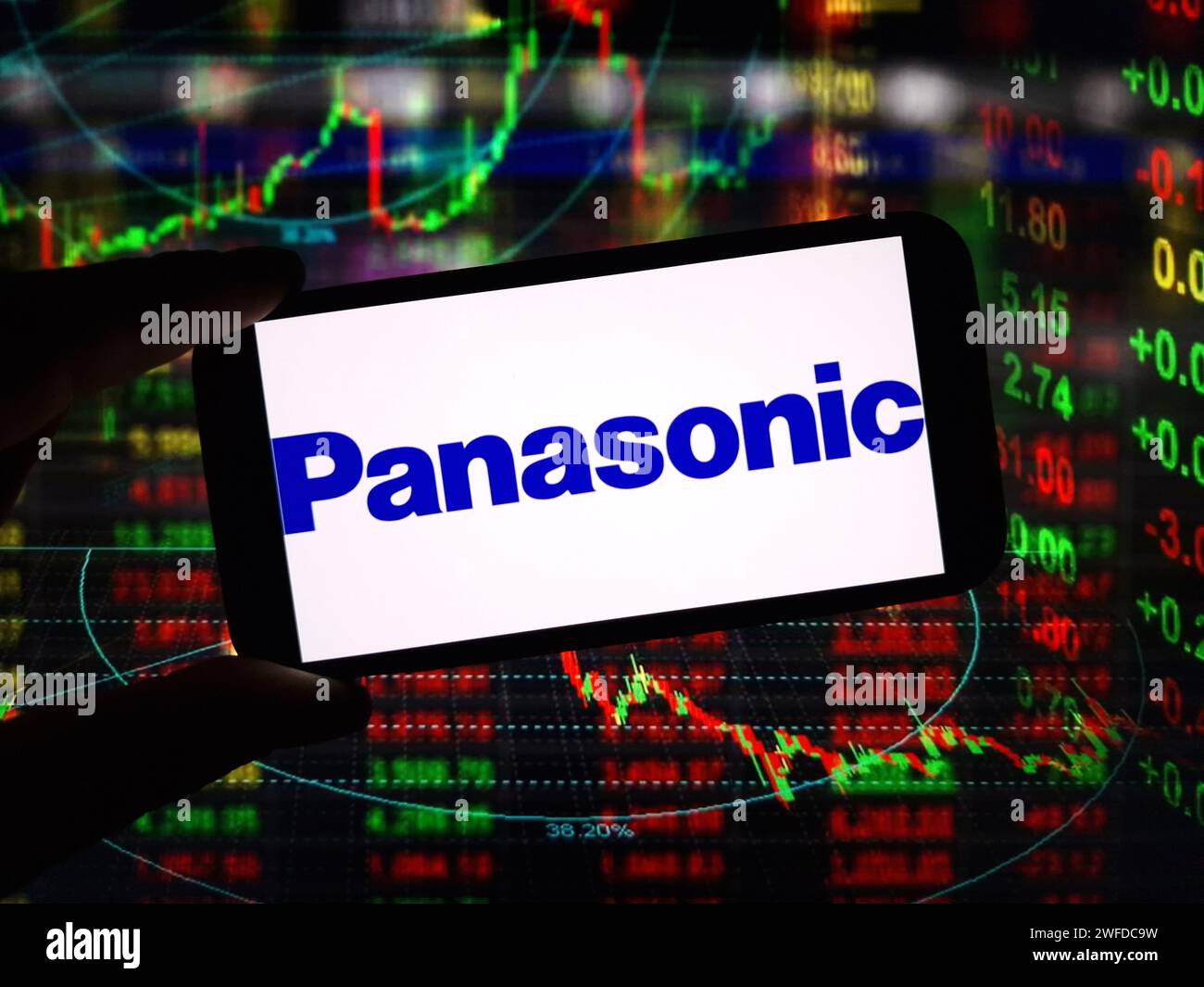 Konskie, Poland - January 27, 2024: Panasonic company logo displayed on ...