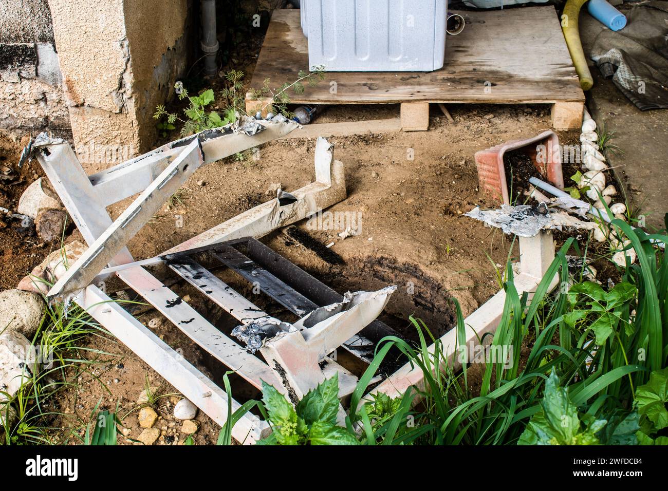 Kfar Aza kibbutz, Israël - January 29, 2024 Aftermath of the attack on ...