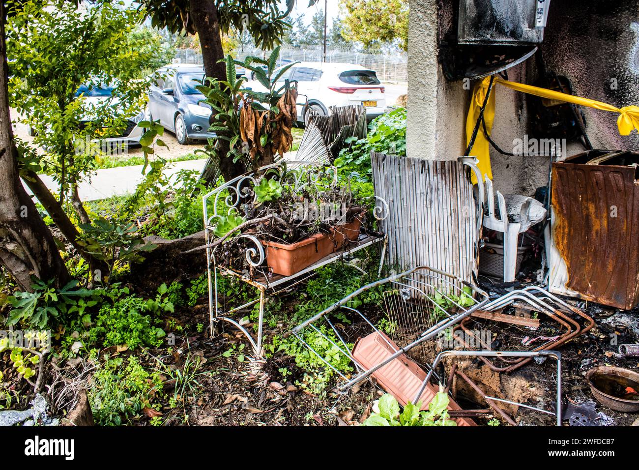 Kfar Aza kibbutz, Israël - January 29, 2024 Aftermath of the attack on ...