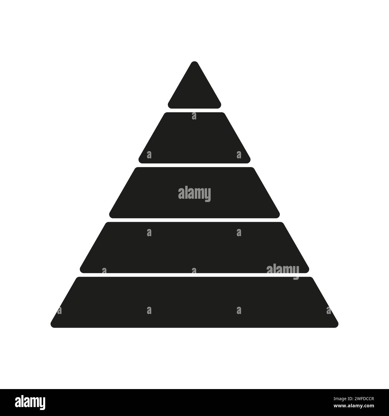 Pyramid icon for infographics. Triangle with 5 levels. Vector ...