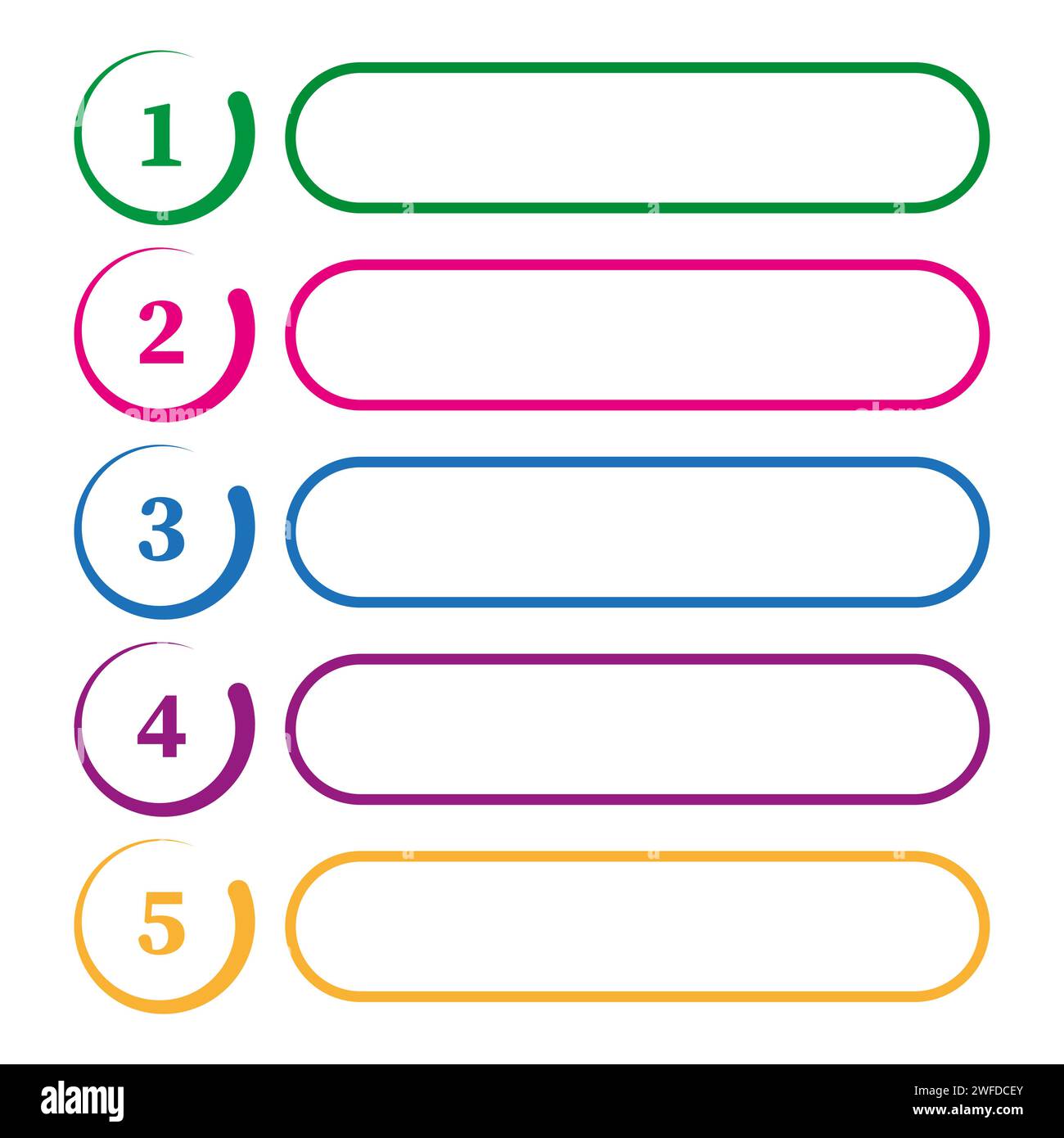 table content rank. Colored stripes with numbers infographics. Vector illustration. stock image ...