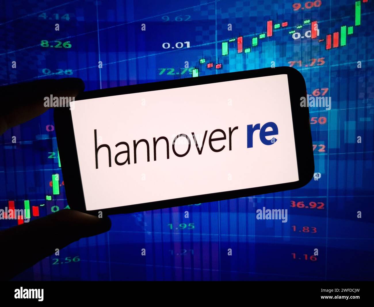 Konskie, Poland - January 27, 2024: Hannover Re company logo displayed ...