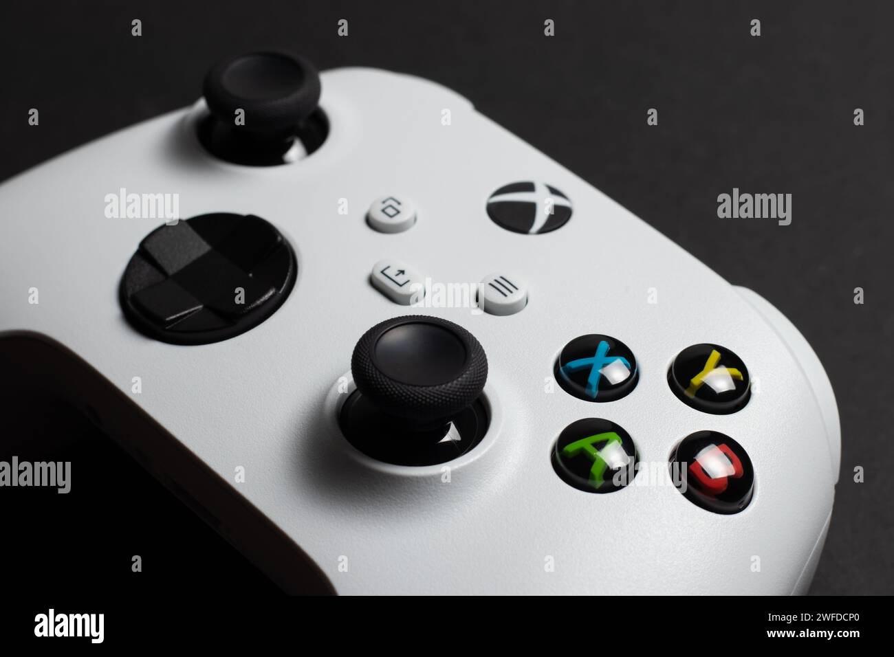 30 August, 2023 - Dnipro, Ukraine: White controller xbox Series S ...