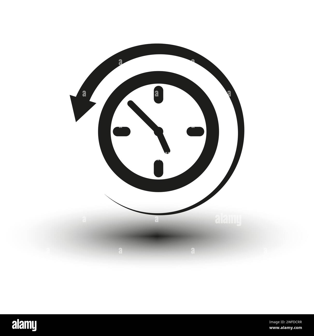 Clock with circular arrow icon. History symbol. Vector illustration ...