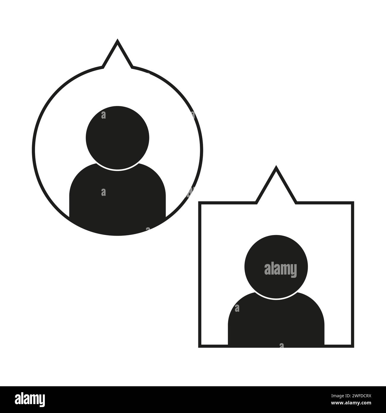 Photo with you icon in linear style for social media. Vector ...