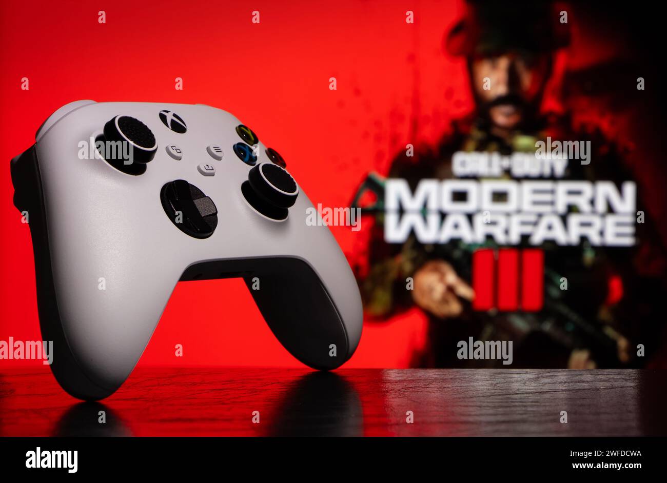 Dnipro, Ukraine, 28 september 2023: Xbox Series S controller with Call ...
