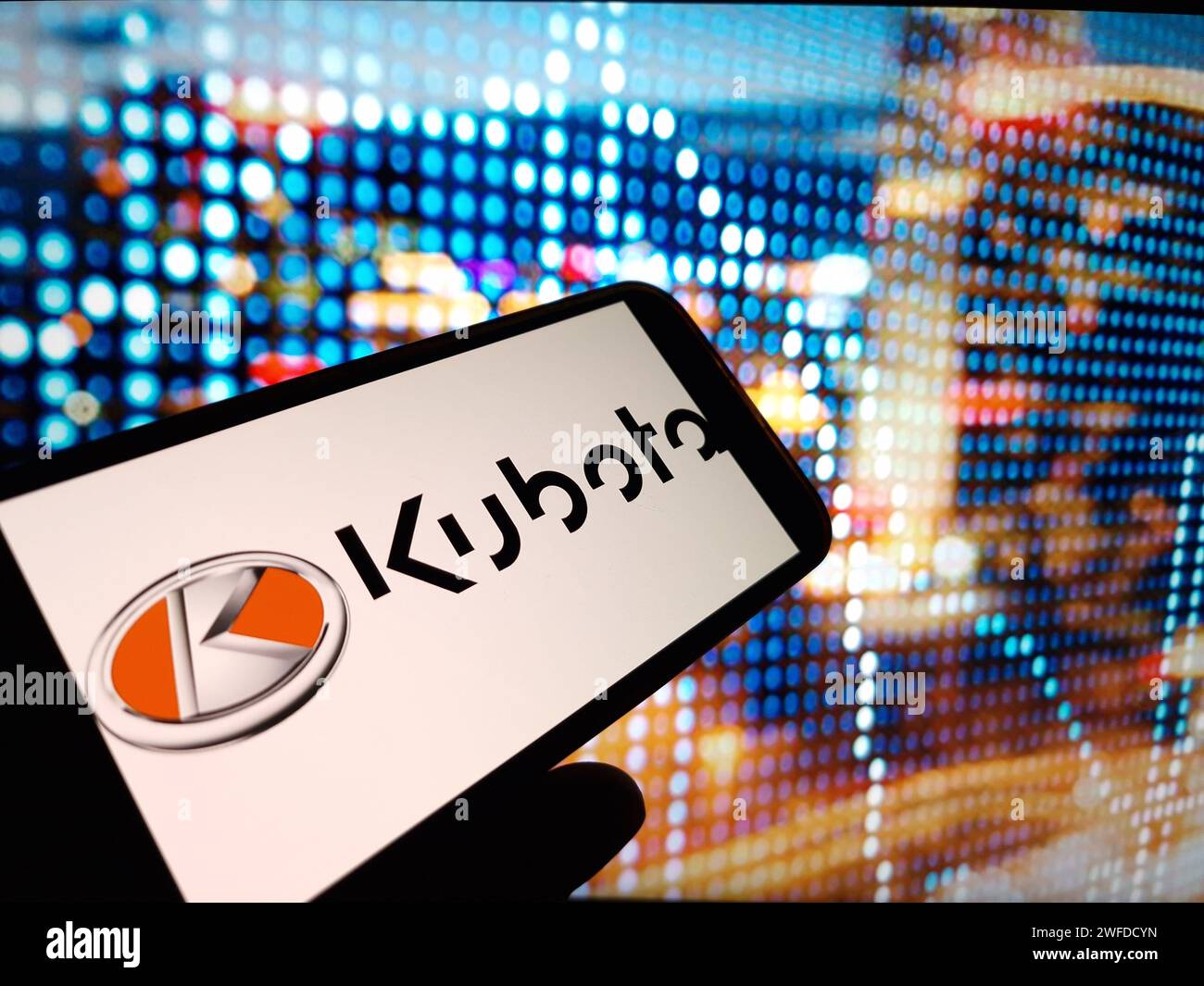 Konskie, Poland - January 27, 2024: Kubota company logo displayed on ... Konskie, Poland - January 27, 2024: Kubota company logo displayed on ...