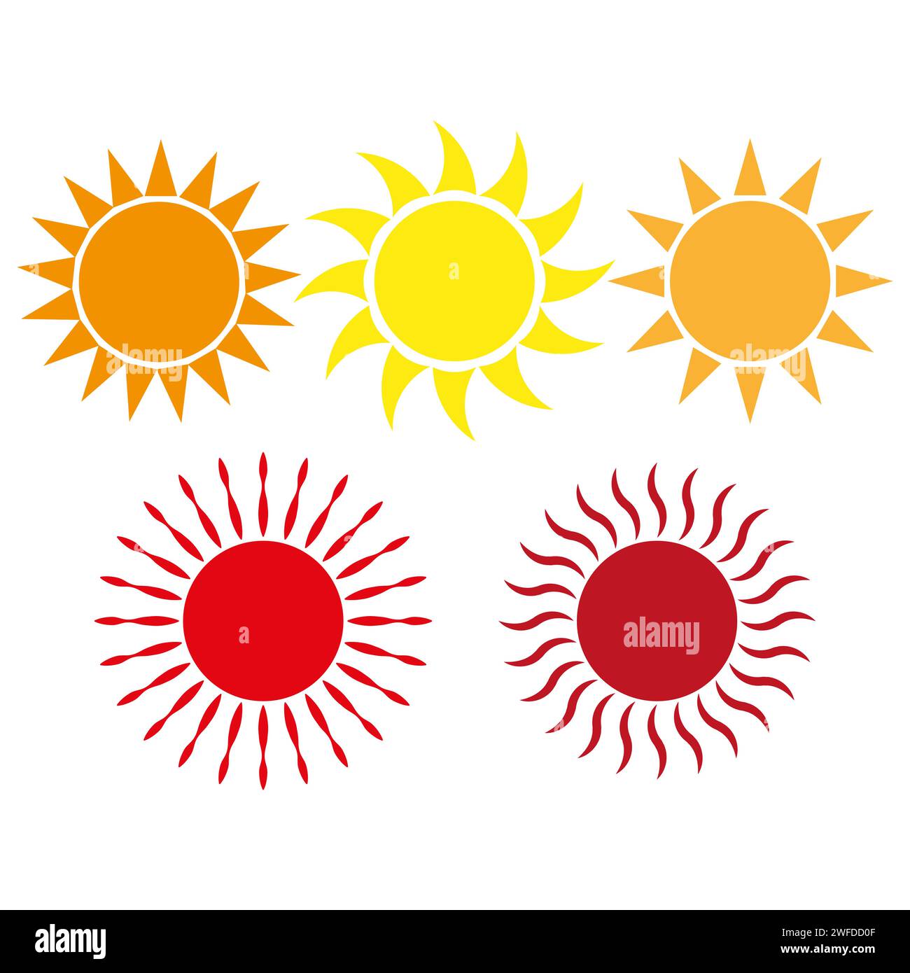 Set Realistic sun icon for weather design. Sunrise sunset design ...