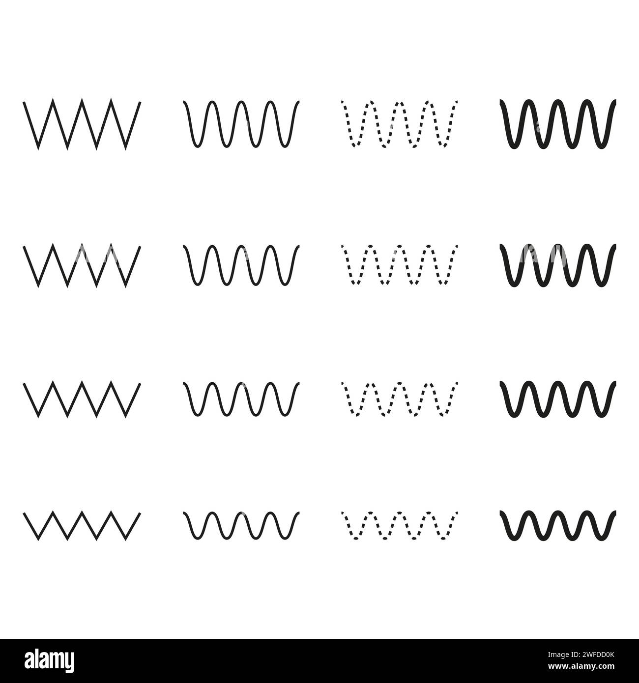 Set of wavy horizontal lines. Vector illustration. Stock image. EPS 10 ...