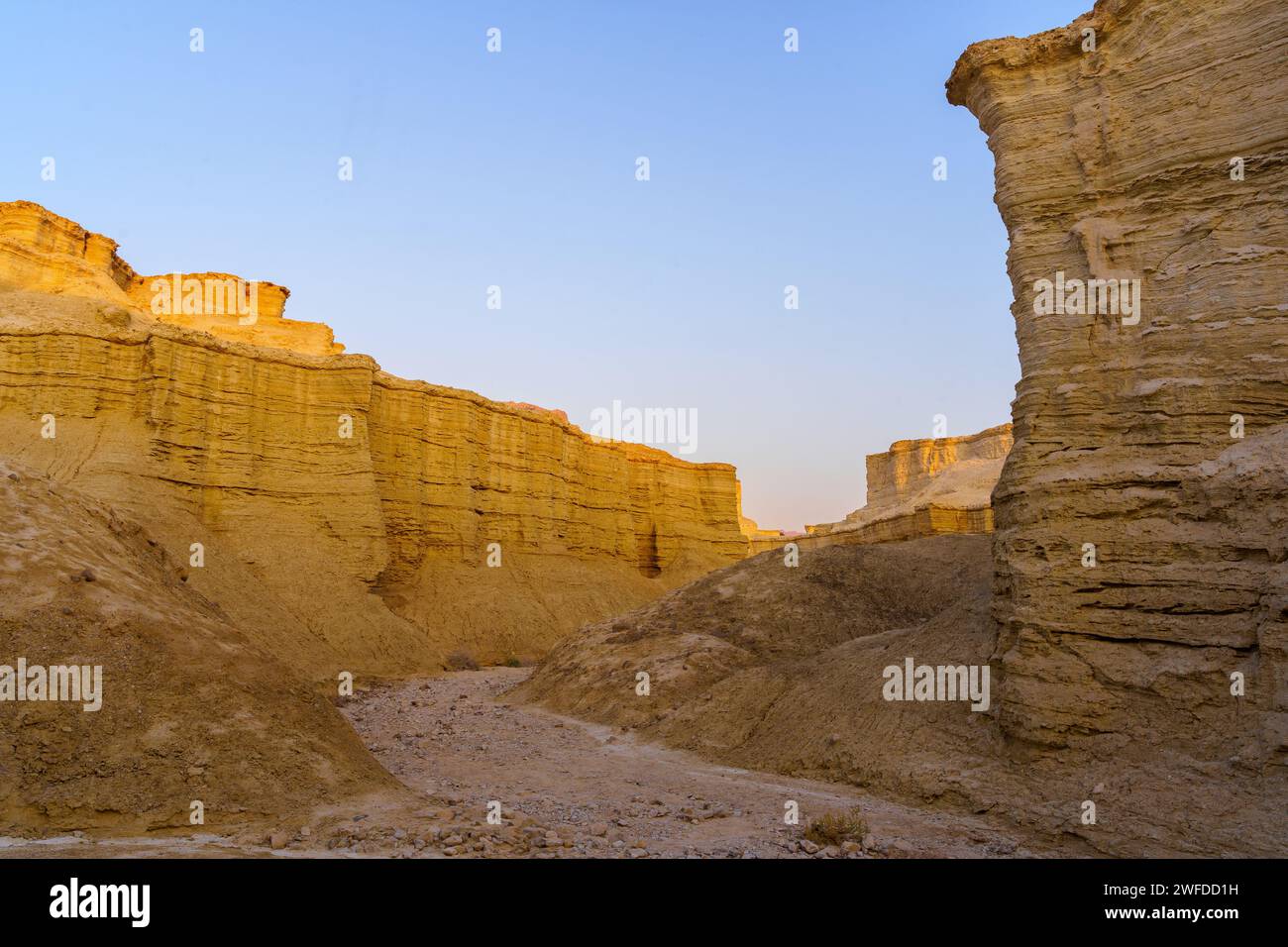 Sunrise view of the Masada Marls rocks formation (Havarey Masada ...
