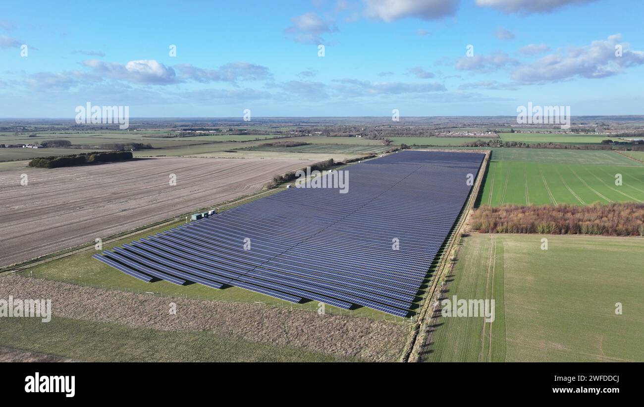 An areal view of a huge solar farm in full operation Stock Photo - Alamy