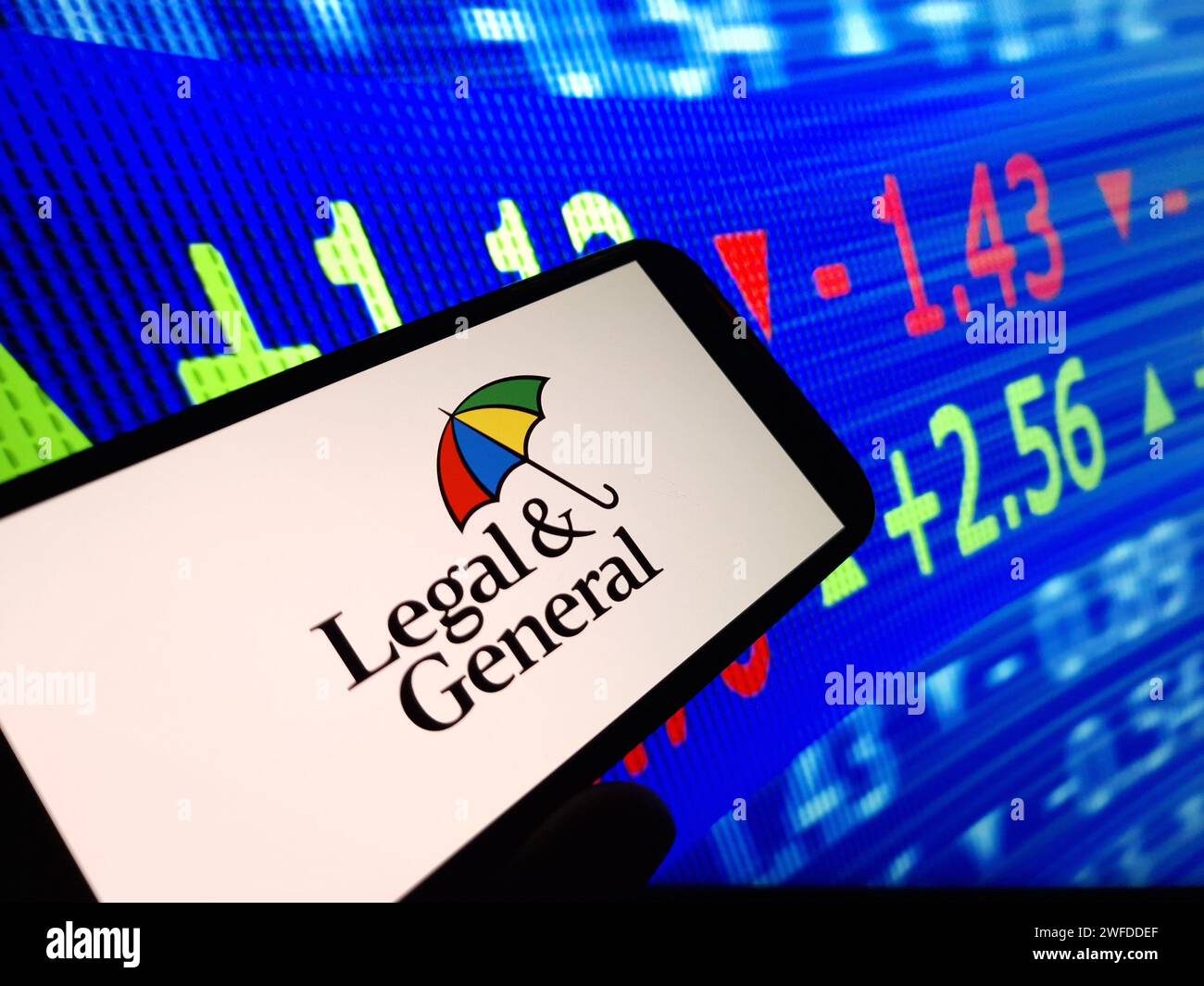 Konskie, Poland - January 27, 2024: Legal and General company logo ... Konskie, Poland - January 27, 2024: Legal and General company logo ...