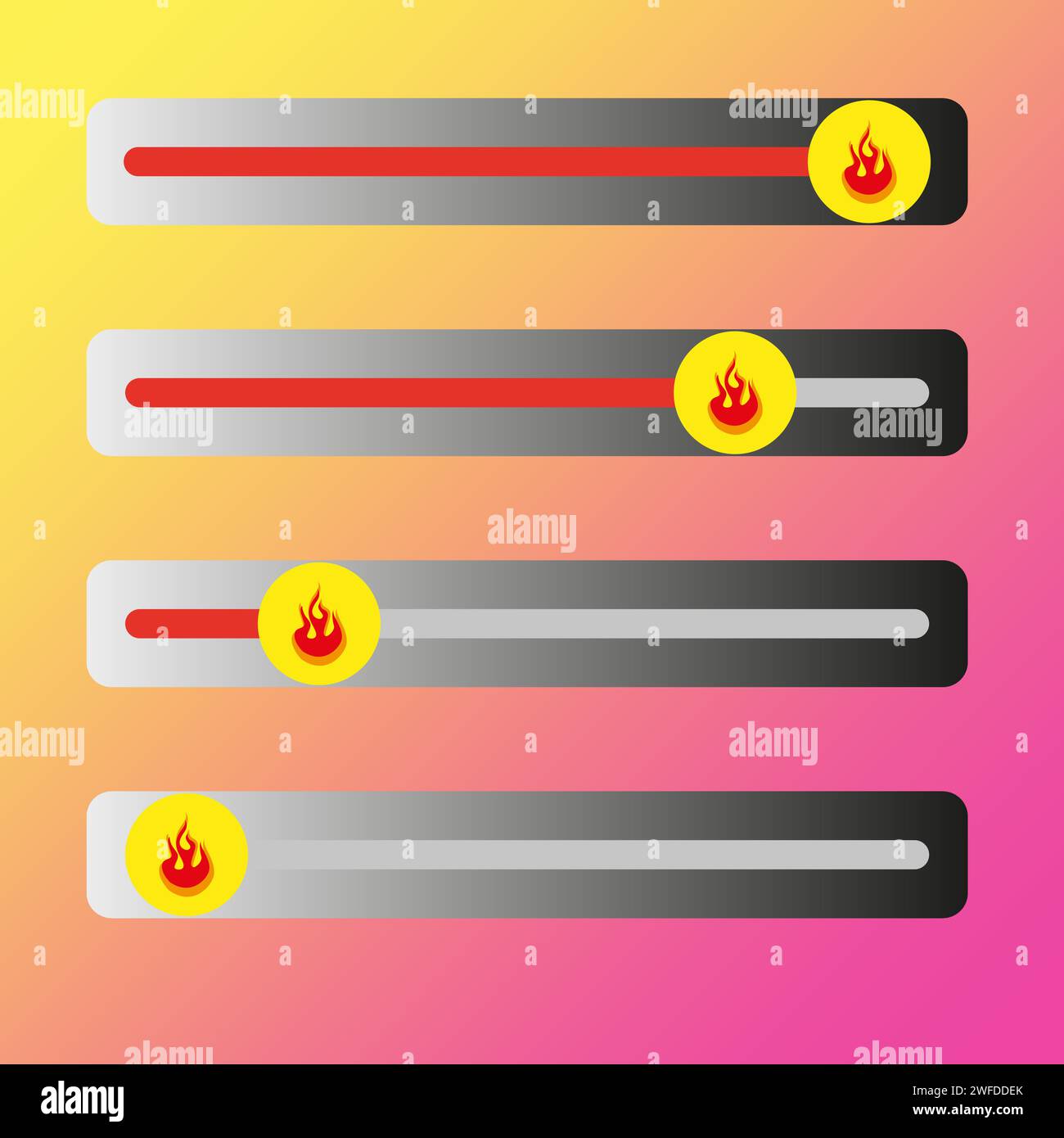 Set of slider fire for social media. Set rating scale. Vector ...
