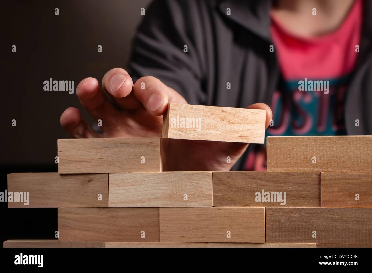 Rectangle blocks wooden tower hi-res stock photography and images - Alamy