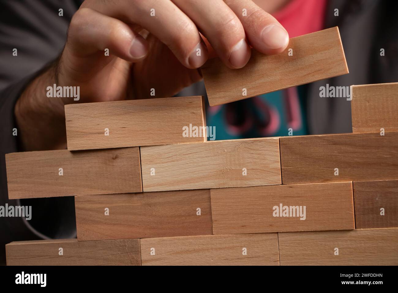 Rectangle blocks wooden tower hi-res stock photography and images - Alamy
