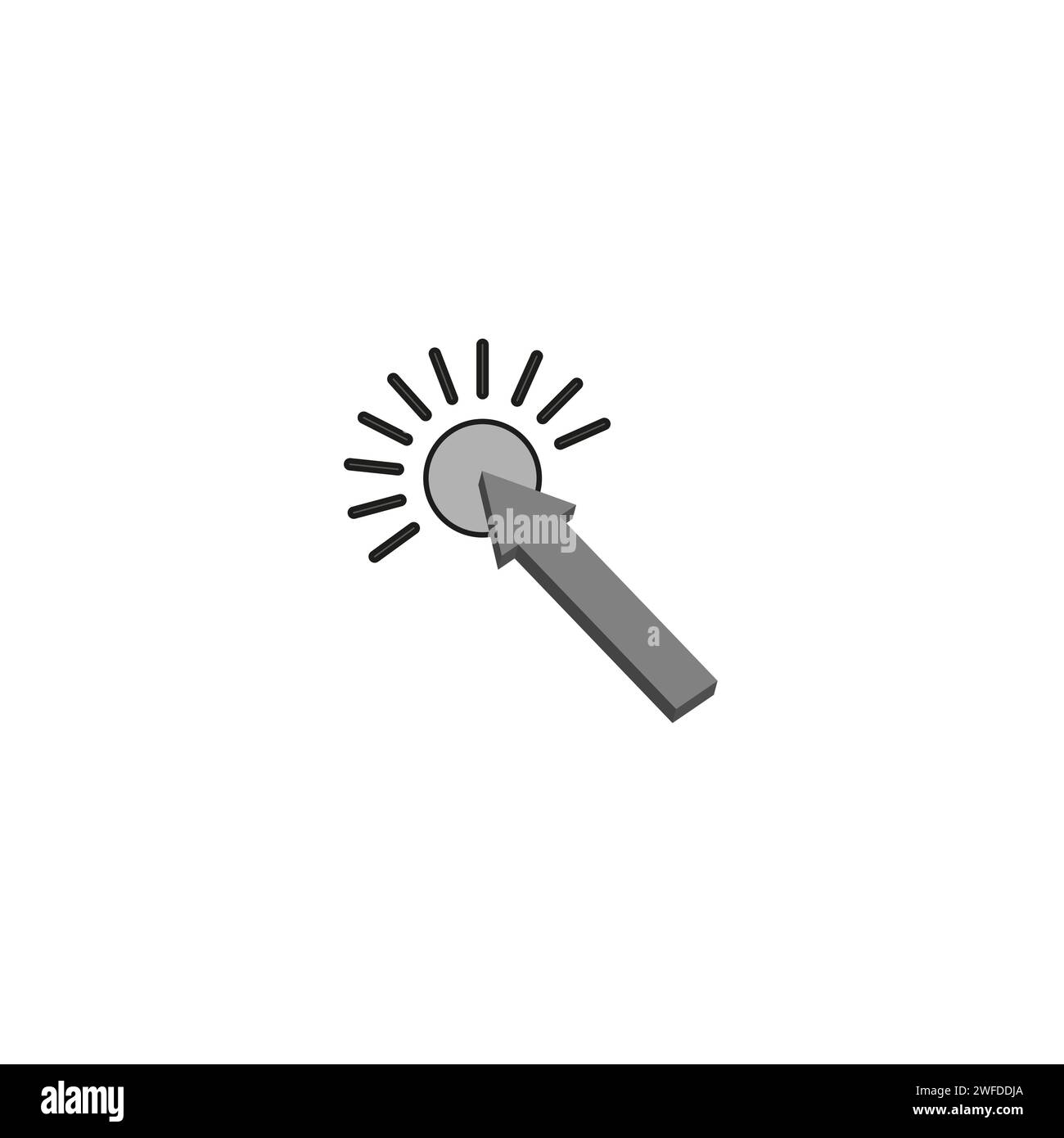 Arrow presses button. Icon symbol. Vector illustration. EPS 10 Stock ...