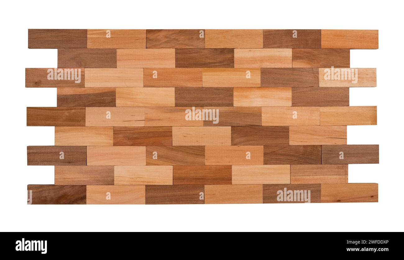 stacked wooden blocks on white. wood game close up. wooden background ...