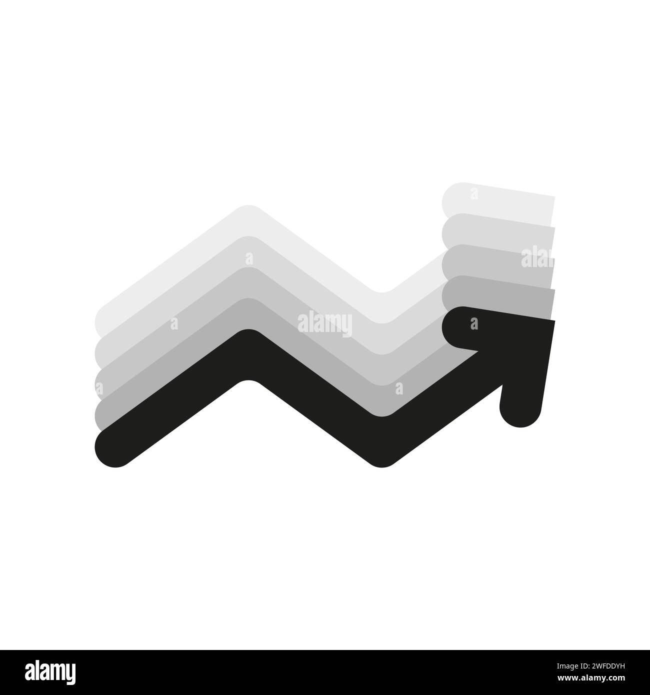 Irregular zig zag line arrow pointing. Vector illustration. EPS 10 ...