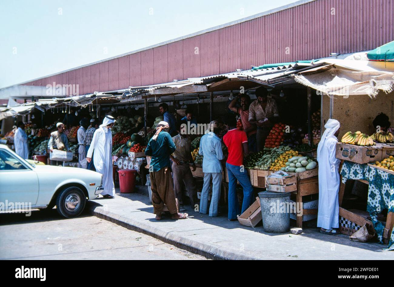 Doha Qatar 1978 – archival image of the fruit and vegetable market ...