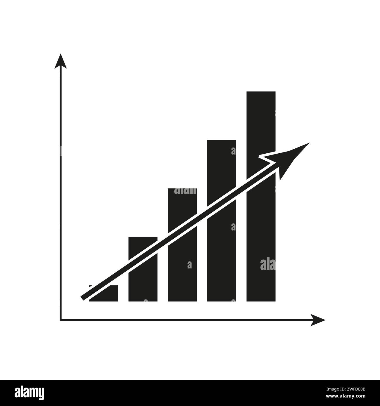 Column arrow graph. Market chart profit money. Growth profit symbol ...