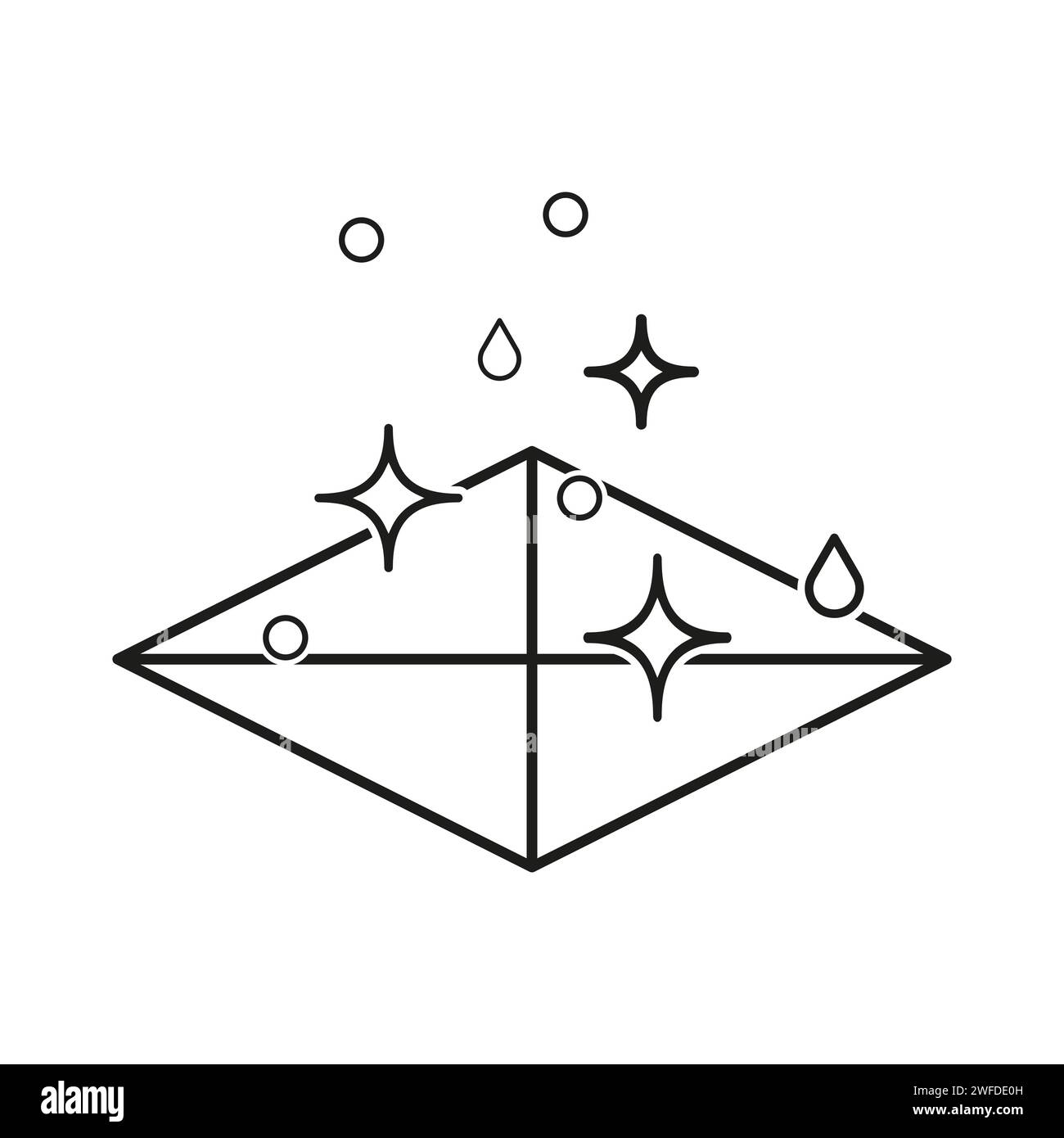 clean surface icon, easy cleaning ceramic tile, thin line symbol ...