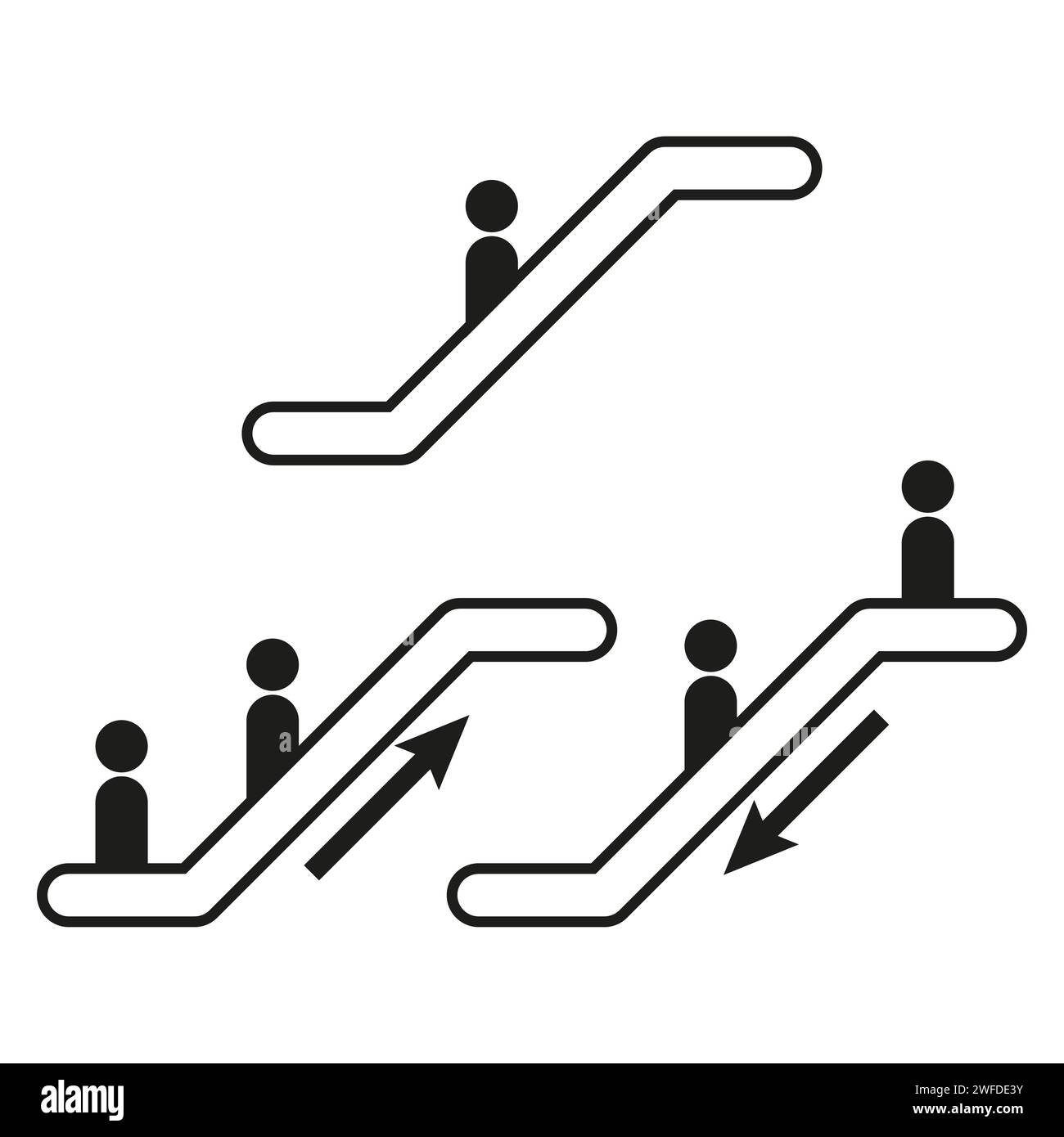 Escalator icon set. Vector illustration. Stock picture. EPS 10 Stock ...