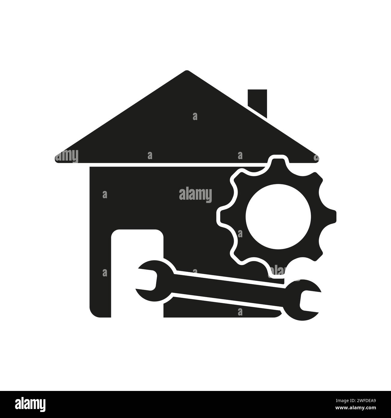 Home repair sign. House renovation symbol. Vector illustration. EPS 10 ...