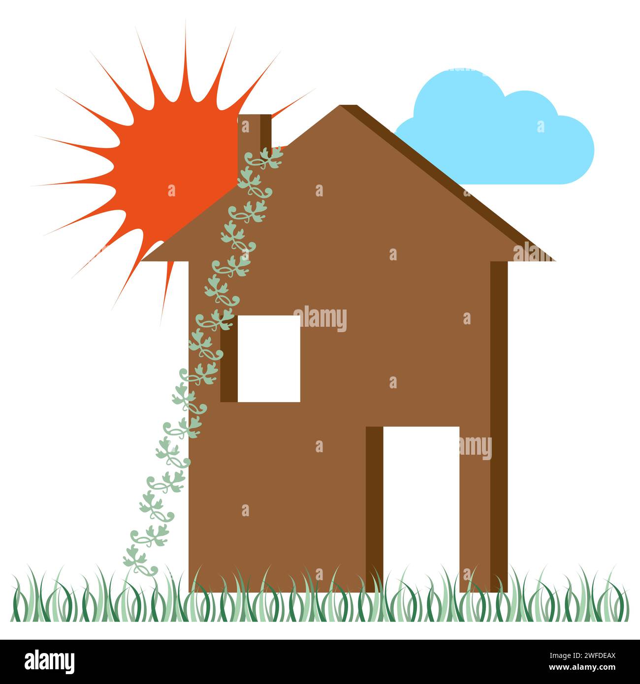cartoon house isolated on a white background. Vector illustration. EPS ...