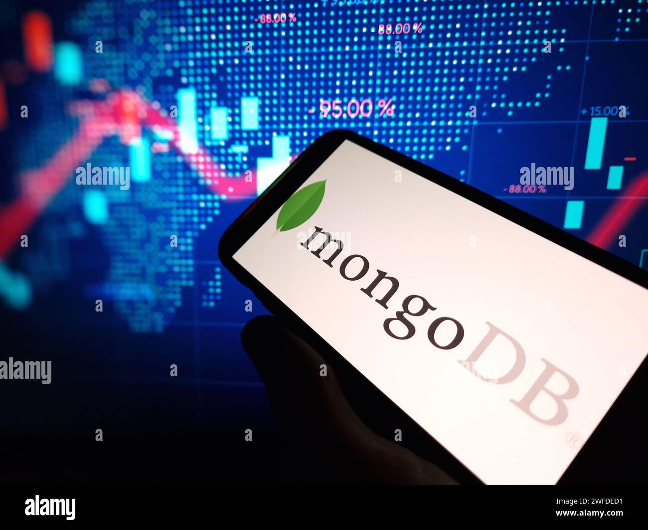 Konskie, Poland - January 27, 2024: MongoDB company logo displayed on ...